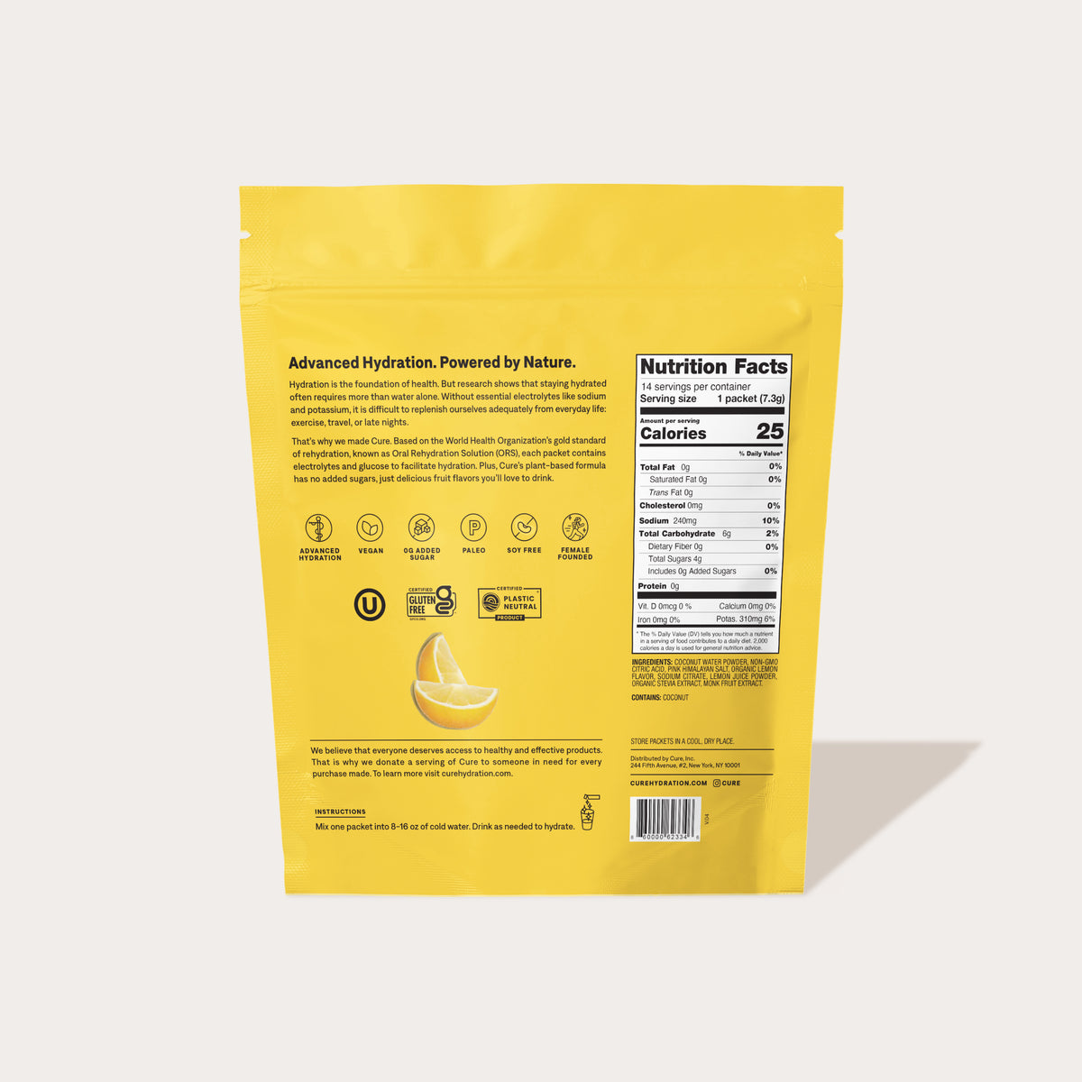 Hydrating Electrolyte Mix | Peach/Lemonade Bundle | No Added Sugar | Cure