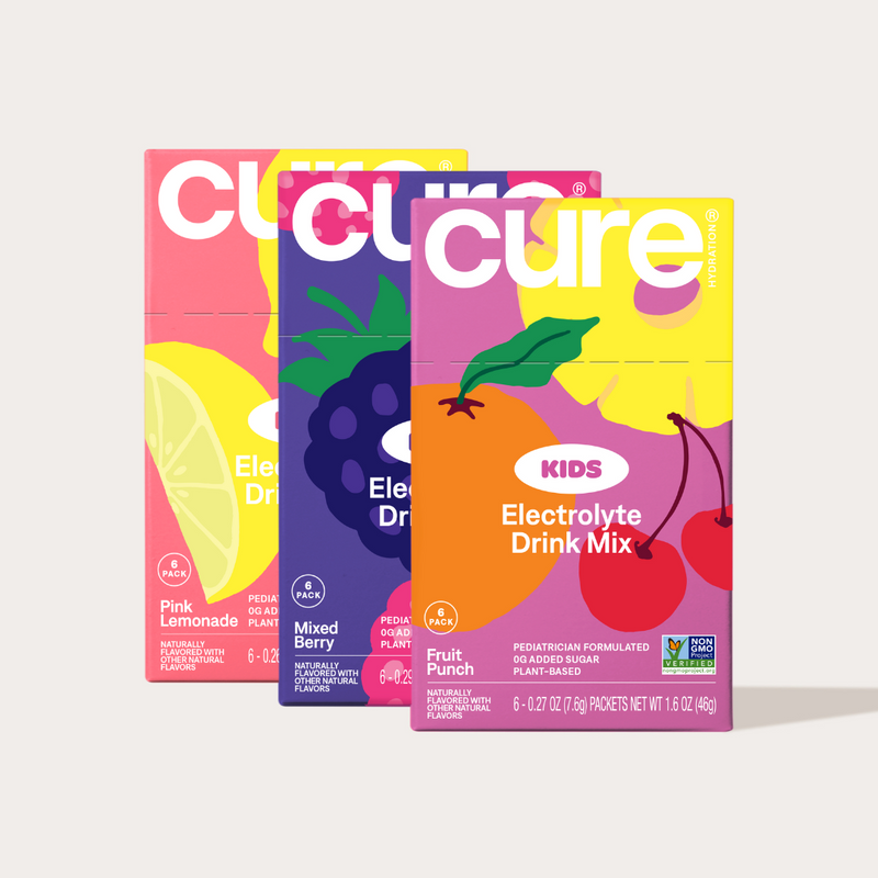 Shop Hydration | CURE Hydrating Kids Electrolyte Mixes | No Sugar Added